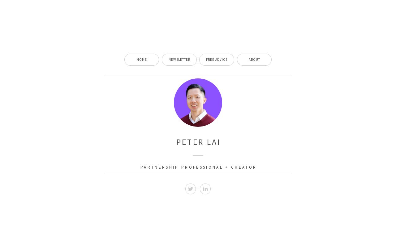 Peter Lai - Partnership Professional + Creator